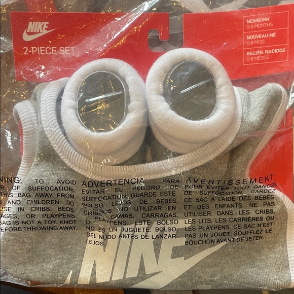 Nike | Accessories | Nike Infant 2piece Set In Gray And White | Poshmark